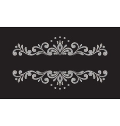 Elegant luxury vintage silver floral border Vector Image
