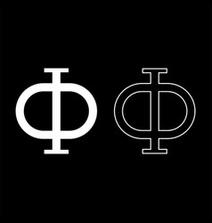 Phi greek symbol capital letter uppercase font Vector Image