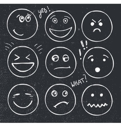 Set of hand drawn faces moods isolated Royalty Free Vector
