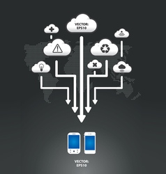 Cloud color arrow graph Royalty Free Vector Image