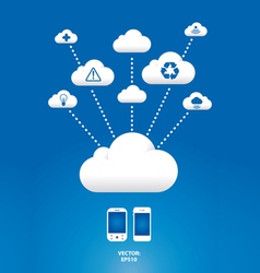 Cloud color arrow graph Royalty Free Vector Image
