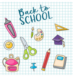 Welcome back to school doodle clip art Royalty Free Vector