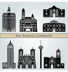 Dallas landmarks and monuments Royalty Free Vector Image