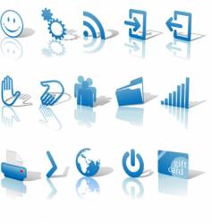 Web blue icons set Royalty Free Vector Image - VectorStock