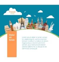 Flat design famous landmark set Royalty Free Vector Image