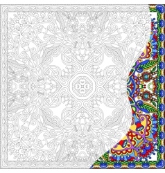 Coloring book square page for adults - ethnic Vector Image