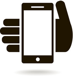 Mobile phone in hand icon Royalty Free Vector Image