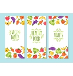 Healthy food cartoon representing banners Vector Image