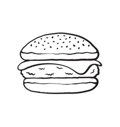 Silhouette cheeseburger Royalty Free Vector Image