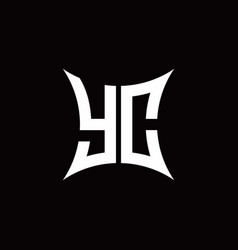 Yc monogram logo with crown shape luxury style Vector Image