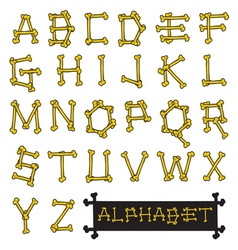 Halloween bone isometric font Royalty Free Vector Image