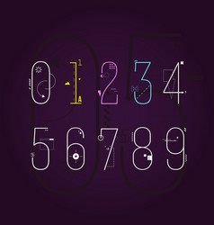 Retro Numbers Made With Lines Free Vector