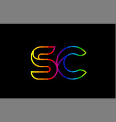 Grey blue alphabet letter sc s c logo icon design Vector Image