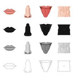Isolated object of human and part icon collection Vector Image