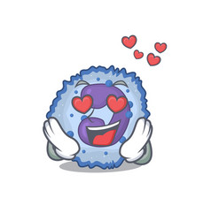 Falling in love cute monocyte cell cartoon Vector Image