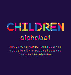 Kids style colorful font playful alphabet letters Vector Image