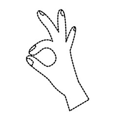 Human hand showing ok fingers symbol Royalty Free Vector