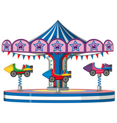 Rocket ride at fun fair on white background Vector Image