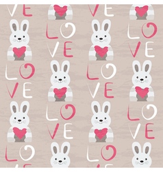 Valentines pattern with bunny Royalty Free Vector Image