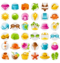 Beach sea summer concept design travel symbols Vector Image