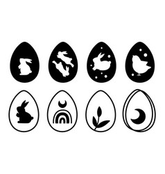 Easter eggs black and white kids clipart Vector Image