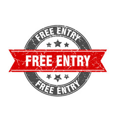 Free entry round isolated gold badge Royalty Free Vector