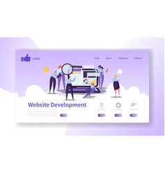 Web development landing page template flat people Vector Image