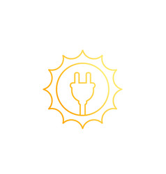 Solar energy sun and electric plug logo Royalty Free Vector