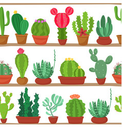 Cartoon cute succulents in pot Royalty Free Vector Image