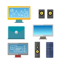 Computer peripherals stickers eps10 Royalty Free Vector