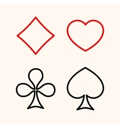 Card suit set flat style Royalty Free Vector Image