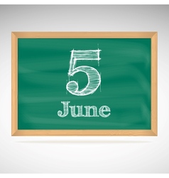 June 5 flat daily calendar icon date and Vector Image