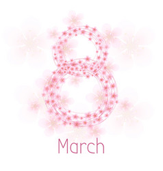 8 march greeting card template with holiday wish Vector Image