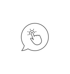 Touchpoint line icon click here sign Royalty Free Vector