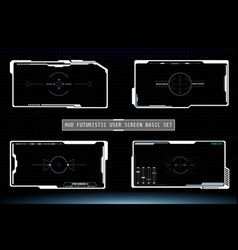 Hud futuristic user screen basic elements set Vector Image
