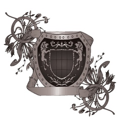 Shield with scroll Royalty Free Vector Image - VectorStock