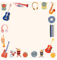 Musical instruments border Royalty Free Vector Image