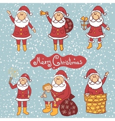 Doodle santa claus set Royalty Free Vector Image