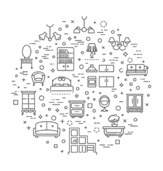 Large set of home furniture simple black outline Vector Image Large set of home furniture simple black outline Vector Image