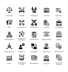 Project management icons bundle Royalty Free Vector Image