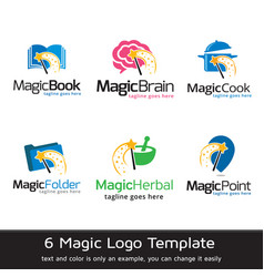 Magic food logo template Royalty Free Vector Image