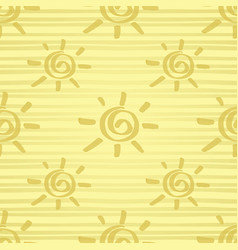 Golden sun seamless pattern Royalty Free Vector Image