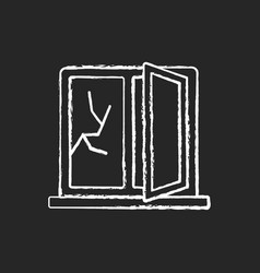 Broken window engraving Royalty Free Vector Image