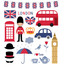 Cartoon london sights banners Royalty Free Vector Image