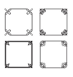 Decorative square frame vintage style for Vector Image