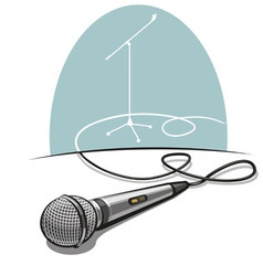 Modern plugged microphone Royalty Free Vector Image