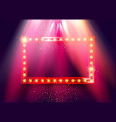 Retro rectangular banner sign with red frame and Vector Image