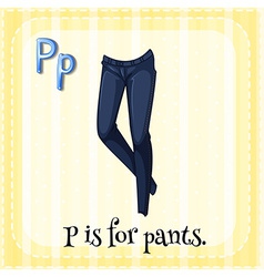 Jeans alphabet Denim letter P Royalty Free Vector Image