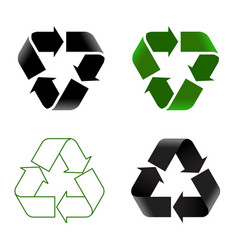 Recycling logo icon recycled black sign isolated Vector Image