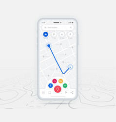 Map gps navigation ux ui concept smartphone ui Vector Image